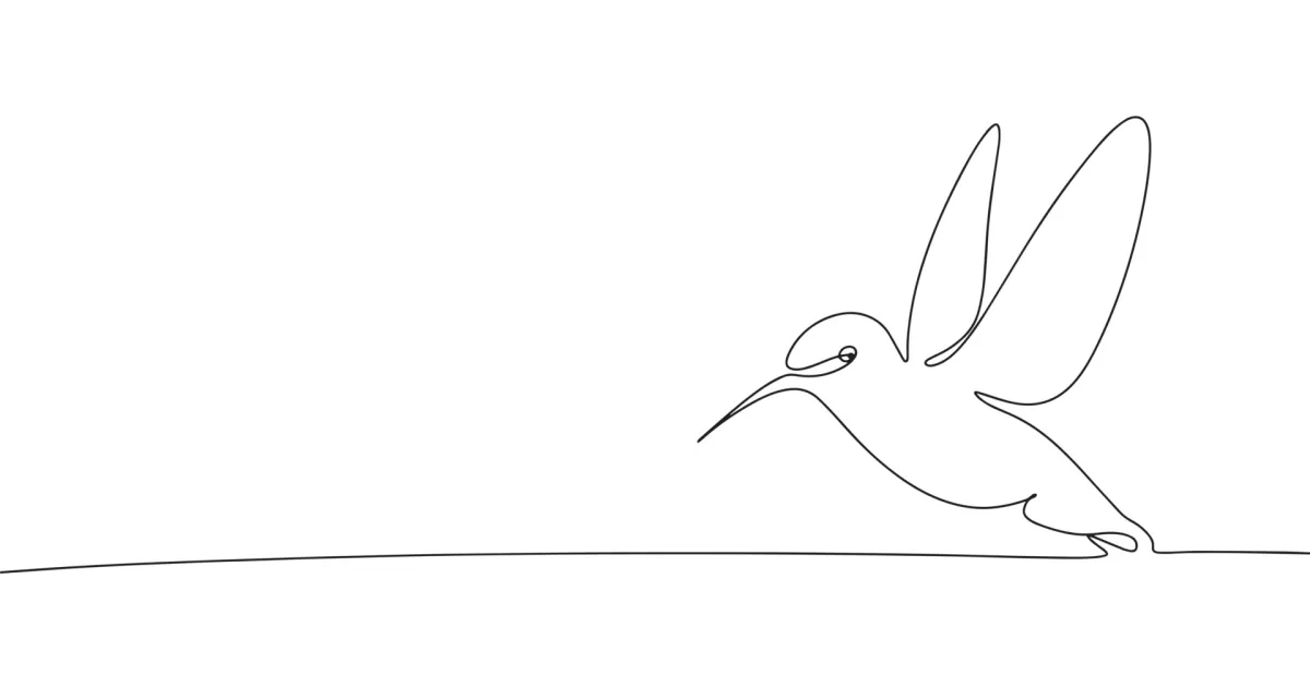 "Minimalist One-Line Hummingbird Drawing: Capturing Energy and Motion ...