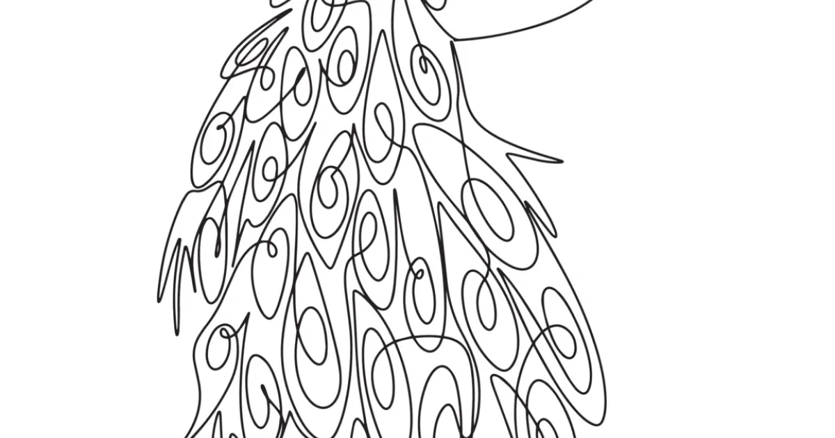 "One-Line Peacock Drawing: A Minimalist Approach to Capturing Poise and ...