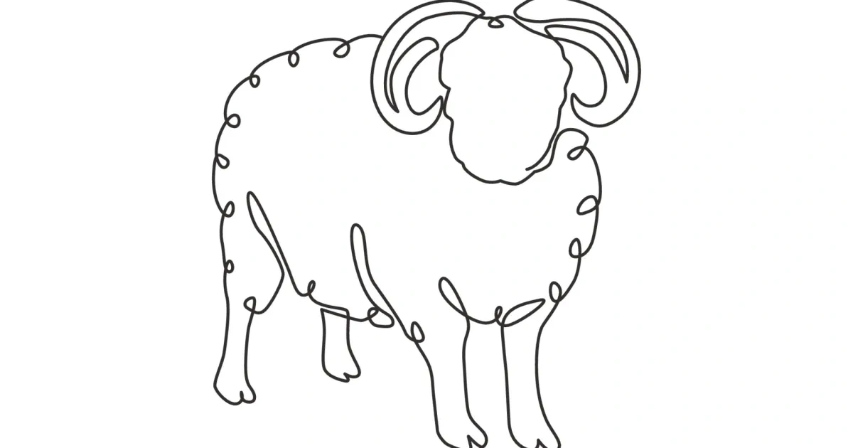 Simple One-Line Sheep Drawing: A Gentle Animal for Beginners to ...
