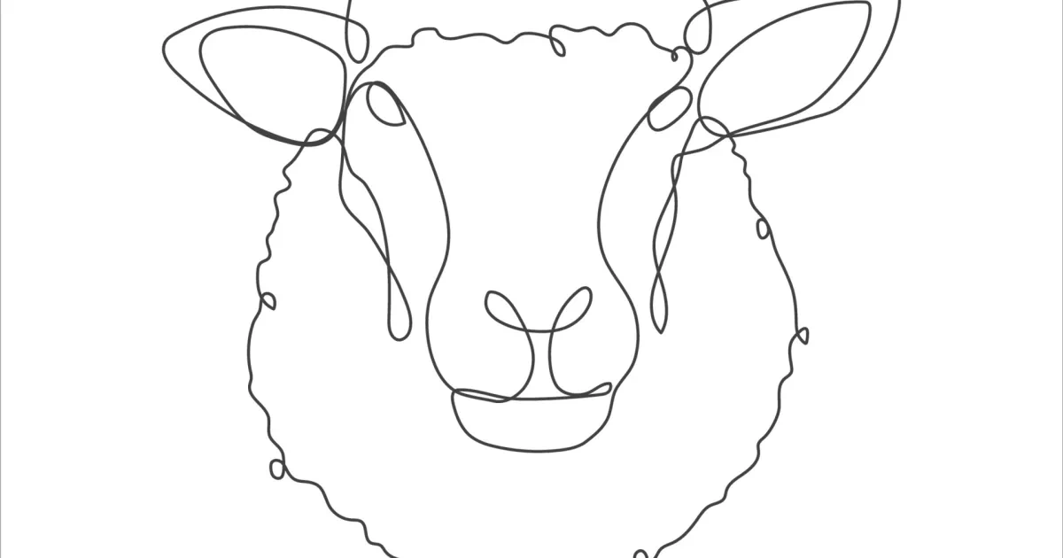 Easy Sheep Drawing with One Line: Practice Calm Animal Art in a Simple ...