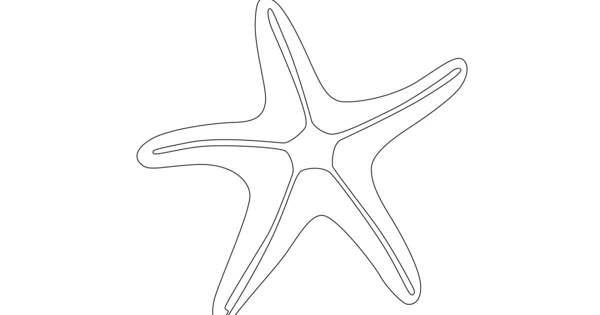 Ocean Starfish One Line Drawing for Easy Art Ideas | One line Image