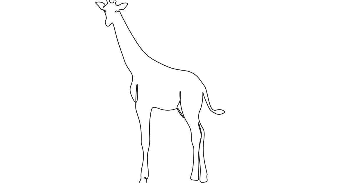 "Simple One-Line Giraffe Drawing: A Minimalist Approach to Wildlife ...