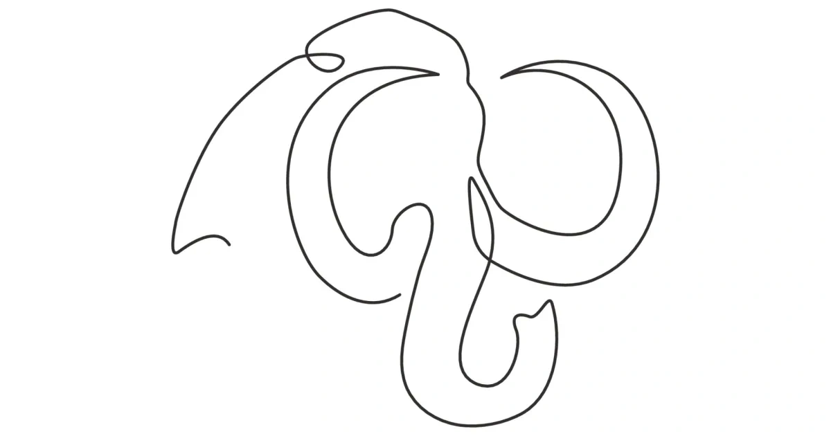 Mammoth Head in One Line: Learn to Draw Ancient Features with ...